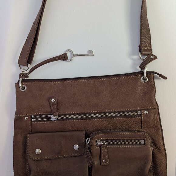 Fossil | Bags | Preloved Fossil Sutter Crossbody Bag In Brown Leather ...